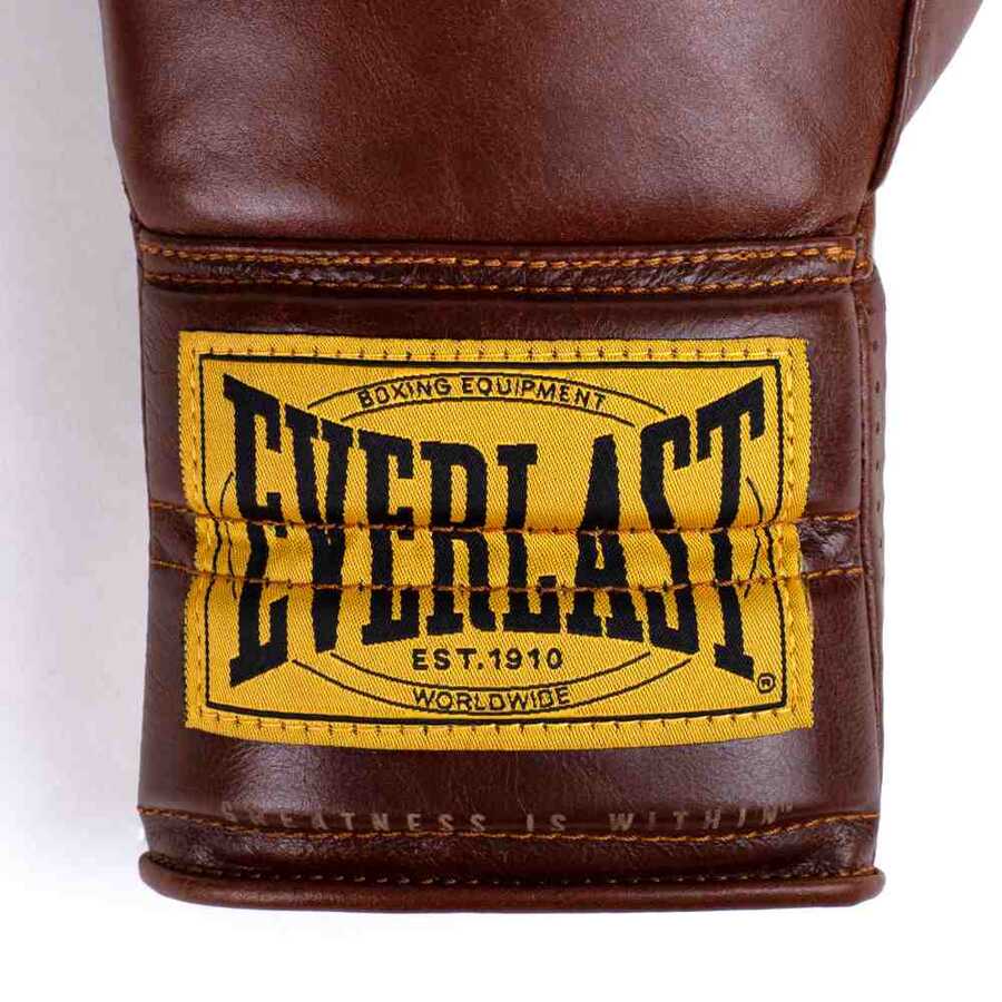 EVERLAST 1910 SPARRING LACED GLOVES 12 OZ BROWN 870502-70-9 Boks ...